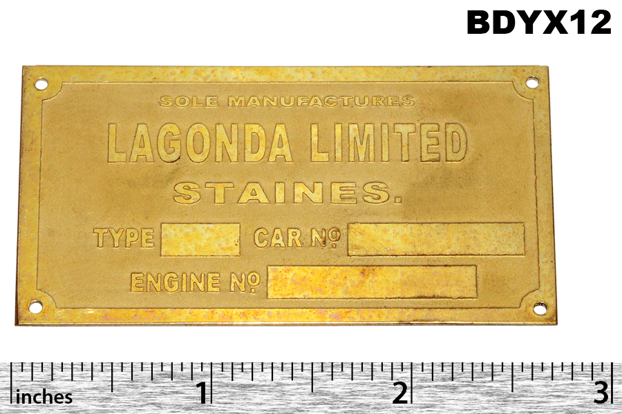 Chassis plate, 14/60, HC - Lagonda Club